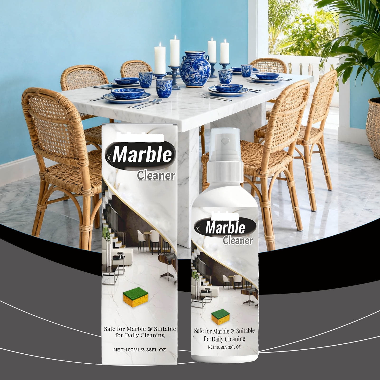 100ml Floor and Tile Cleaner Spray, Stain Grease Dirt Removal, Restores ...