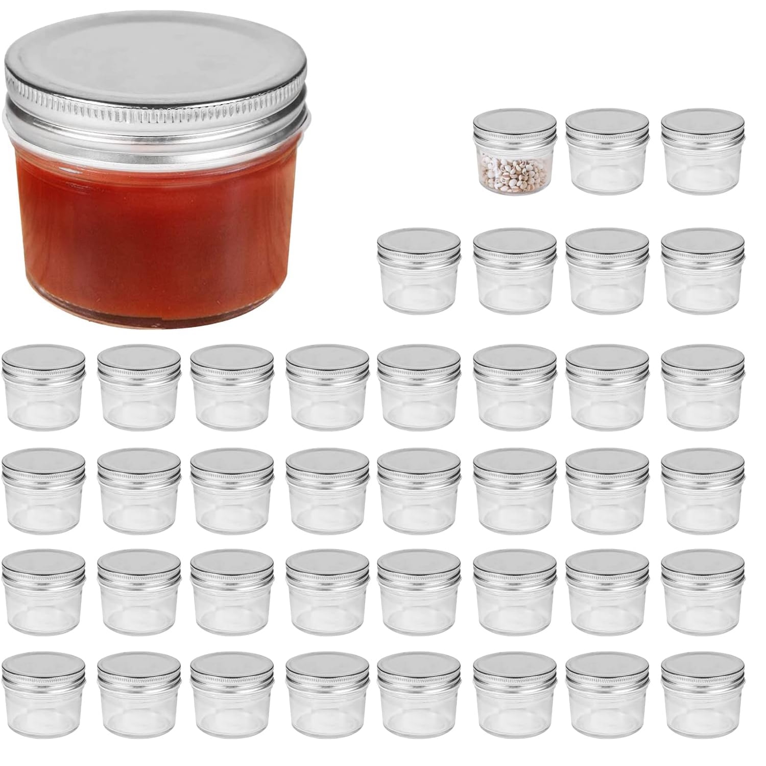 100ml Glass Jars with Lids,Small Mason Jars,Mini Canning Jars with ...