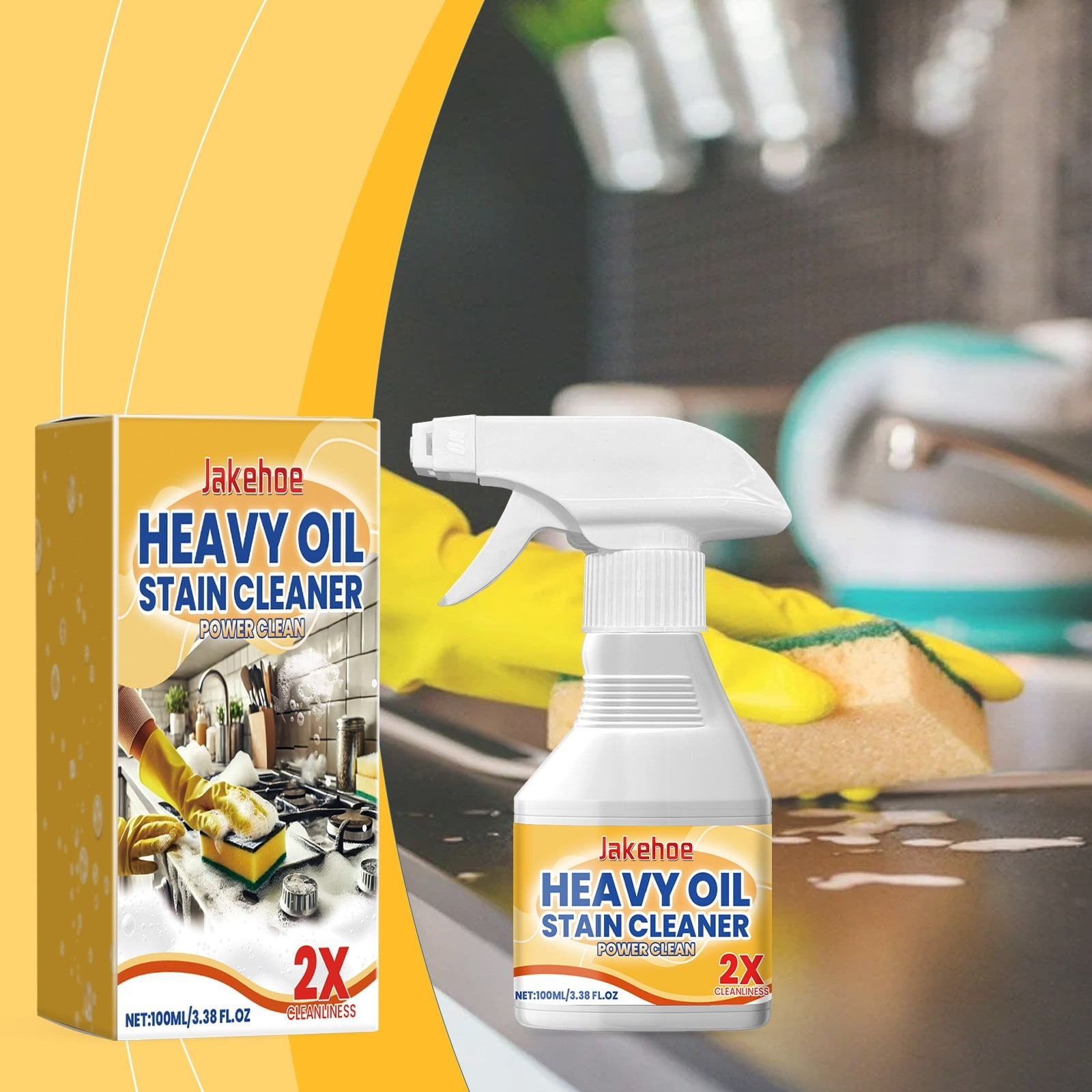 100ml Heavy Duty Kitchen Degreaser Spray - Advanced Oil & Grease Remover for Range Hoods, Stoves ...