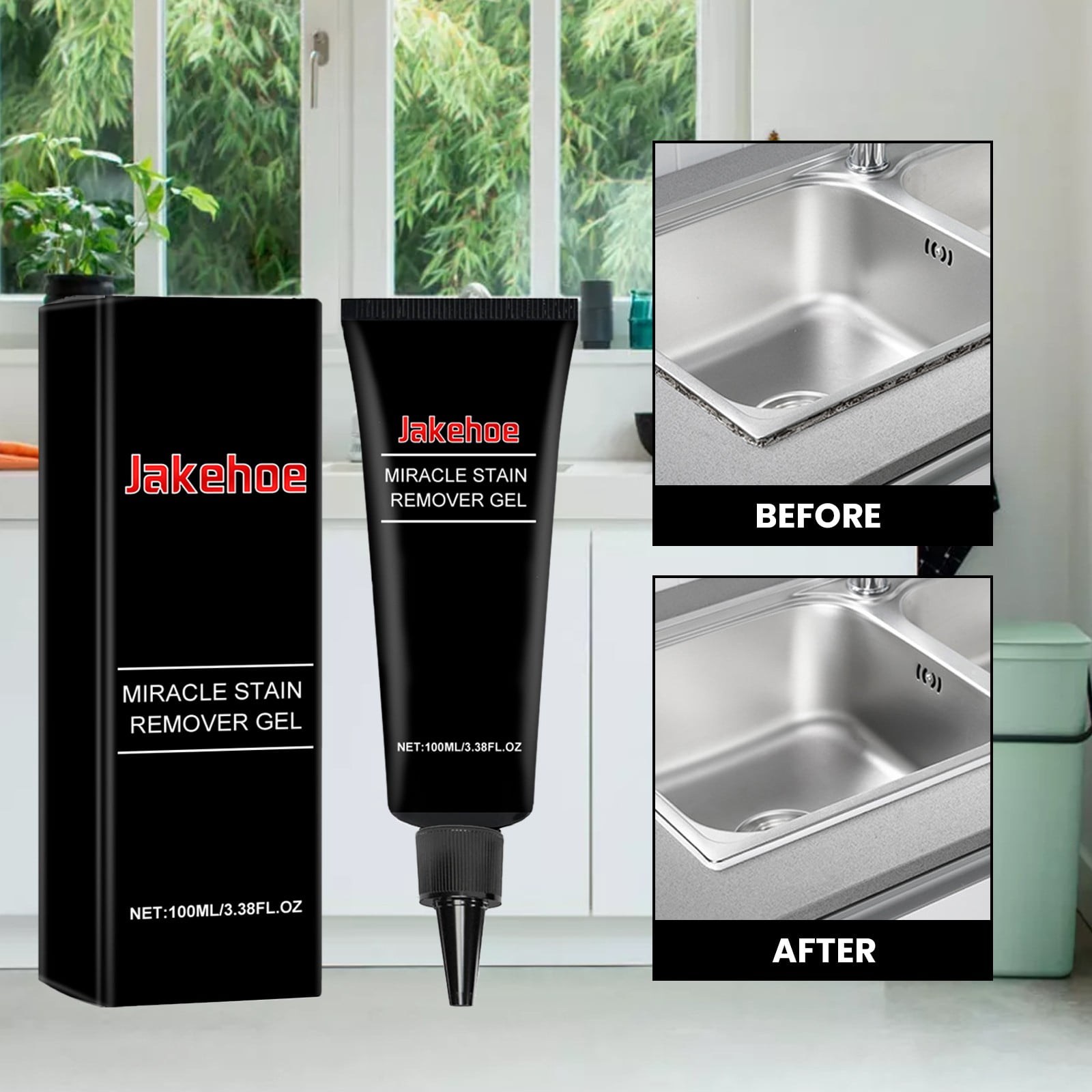 100ml Kitchen & Bathroom Cleaning Gel Powerful Degreaser for Stainless Steel,Ceramic,Glass ...