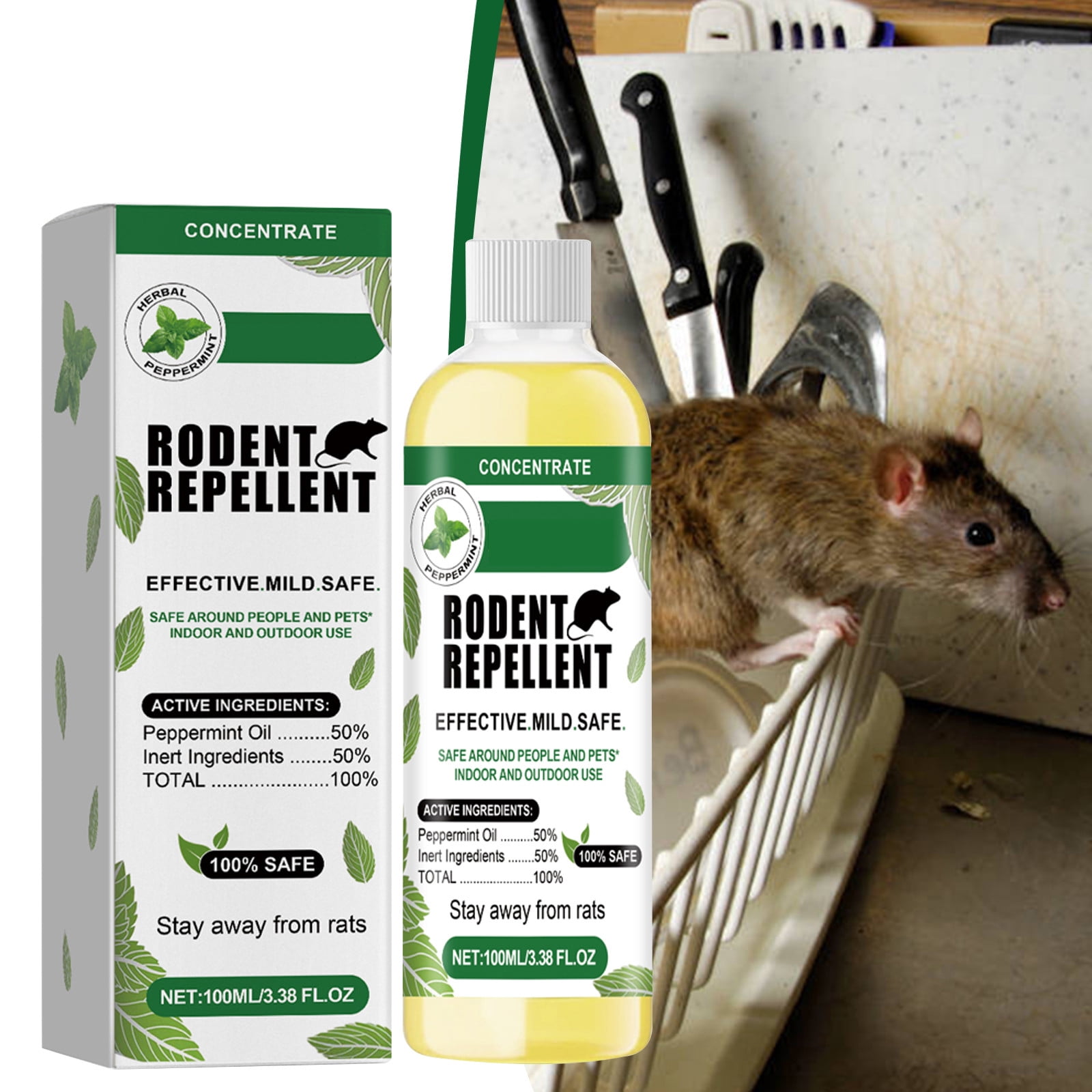 100ml Outdoor Gardening Repel Rats Liquid - Natural Spray for Rats ...