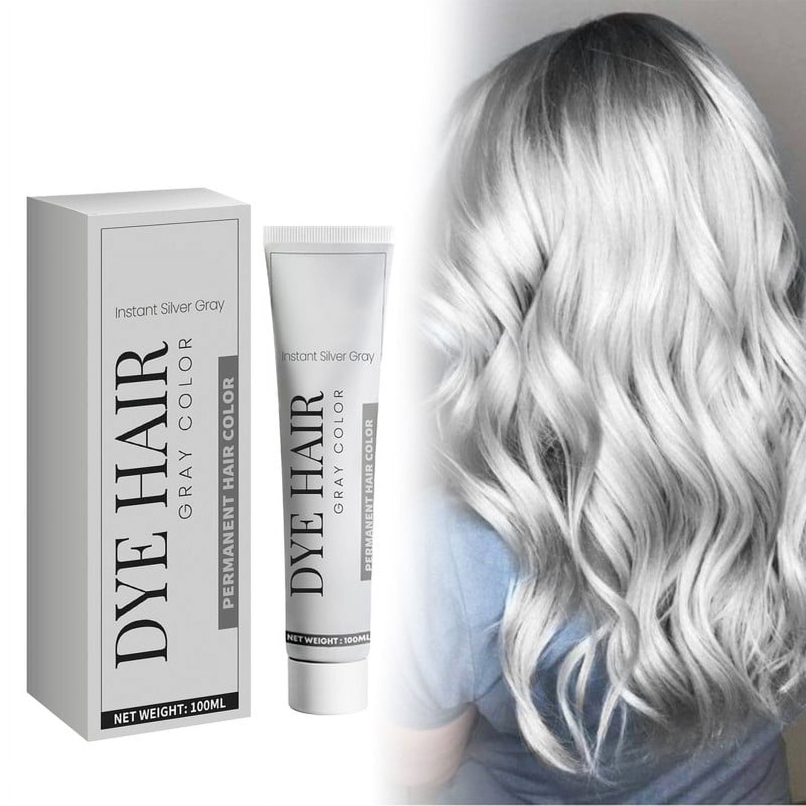 100ml Silver Gray Natural Hair Dye Cream ,Silver Hair Dye - Fashion ...
