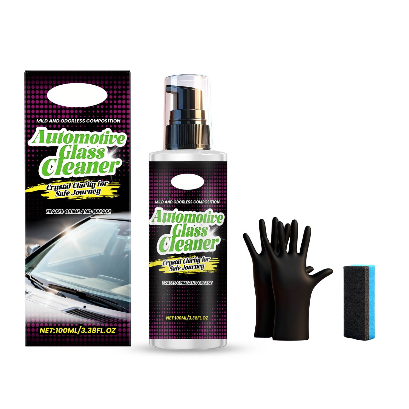 100ml Windshield Care Kit - Daily Cleaner for Car Windshield Grease and ...