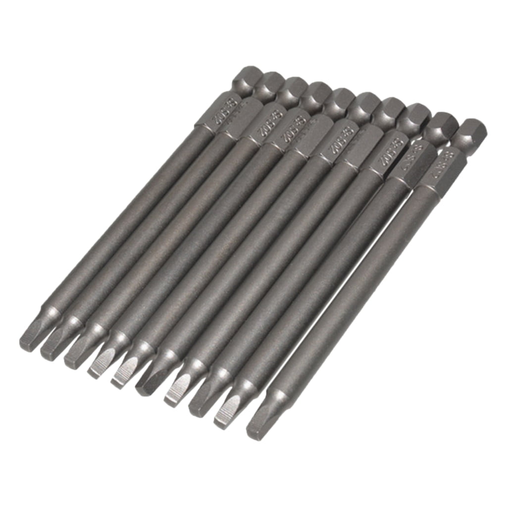 100mm 4inch SQ2 Square Driver Bit Screwdriver Bits Set S2 Steel 1/4 ...