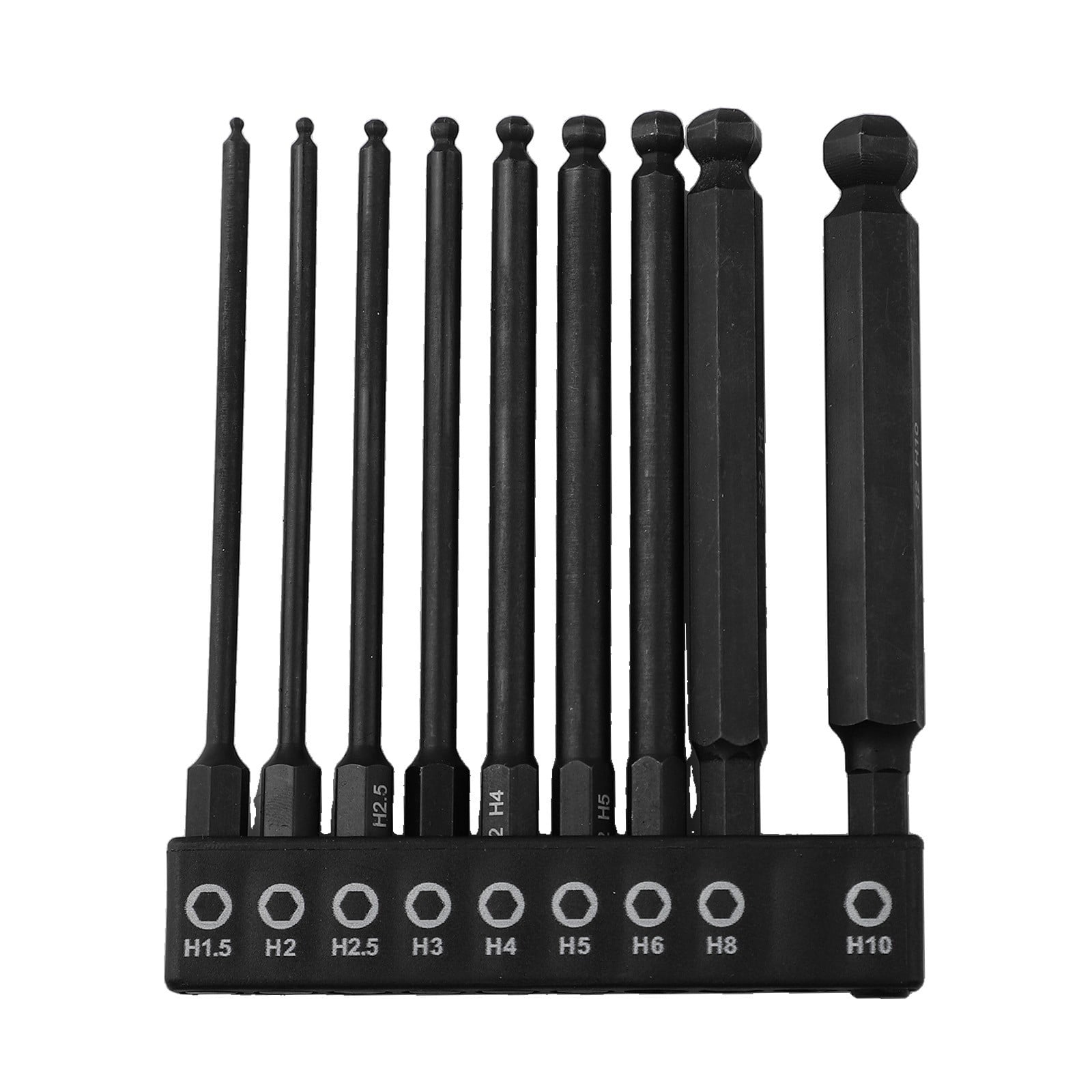 100mm Ball End Hex Bit Set with Magnetic Screwdriver Holder for Hard-to ...
