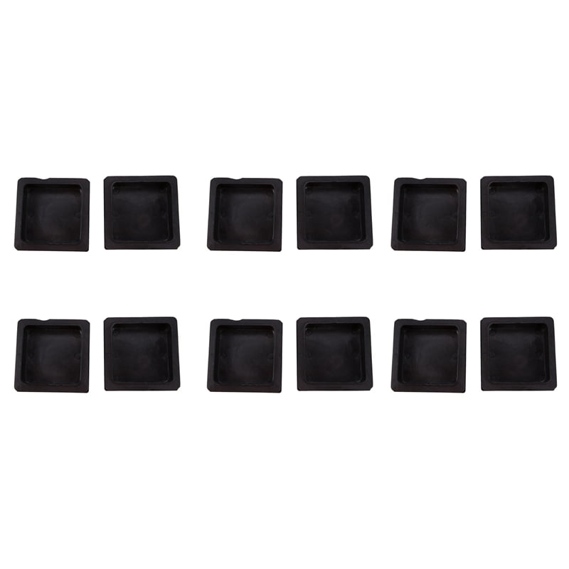 100mm X 100mm Plastic Ribbed Square End Caps Cover Tube Inserts 12 Pcs ...