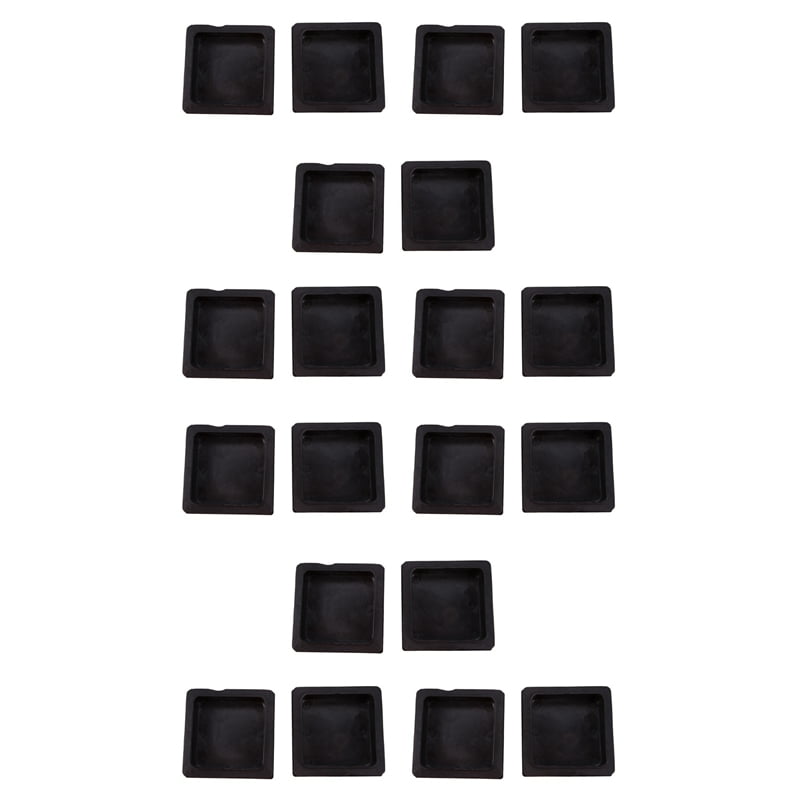 100mm X 100mm Plastic Ribbed Square End Caps Cover Tube Inserts 20 Pcs ...