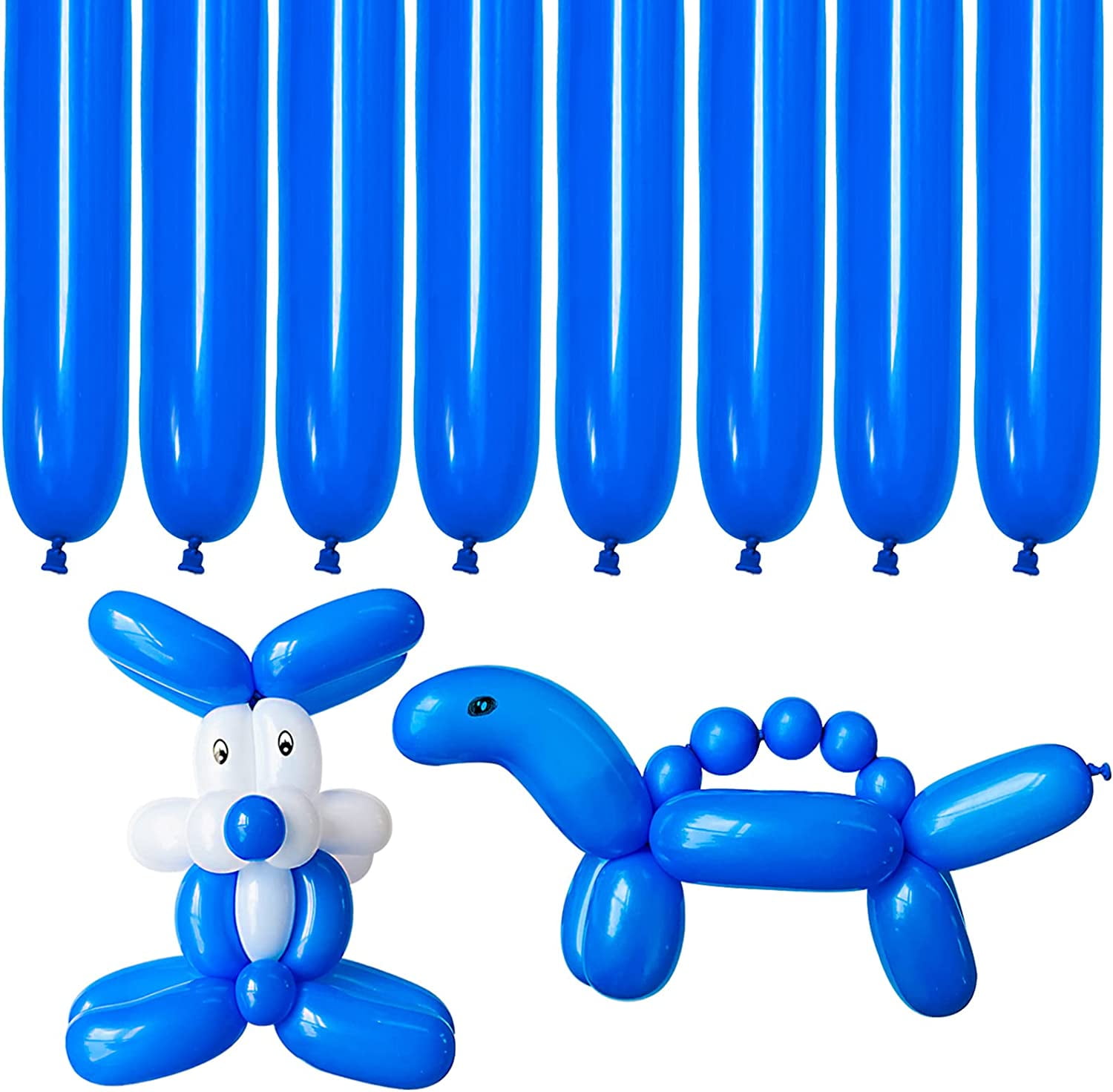 100pack 260 Blue Balloons. Thickening Skinny Latex Blue Long Balloons ...
