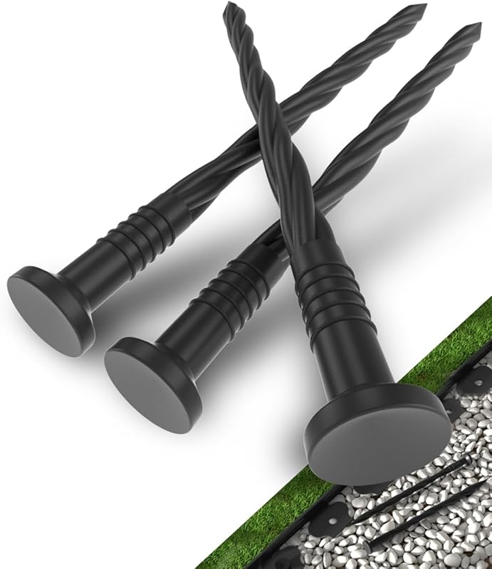 100pack 8-Inch Plastic Landscape Edging Spikes Landscape Anchoring Nail ...