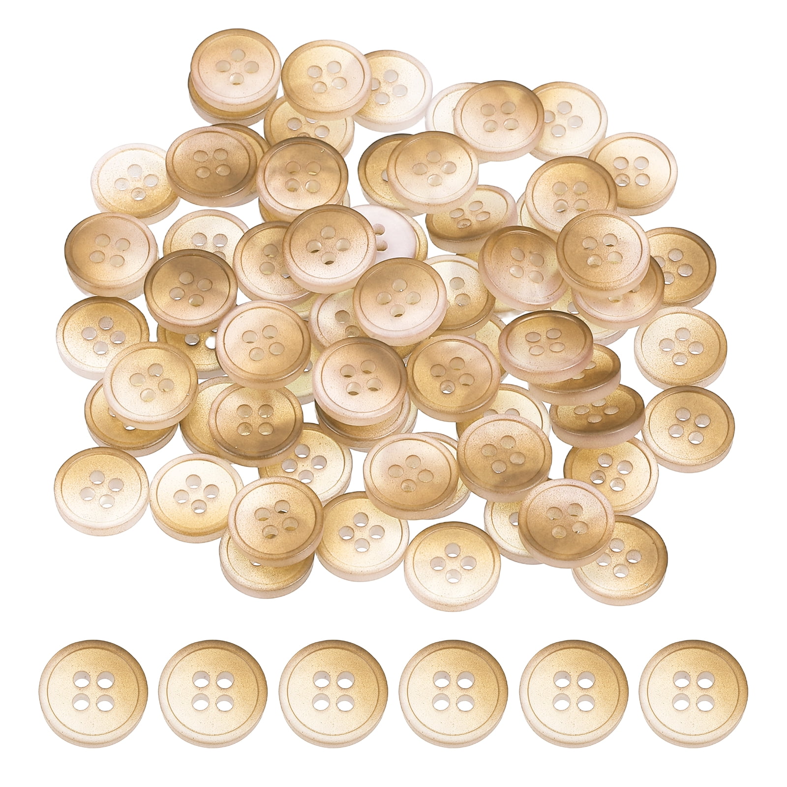 100pack Buttons for Sewing, 11.5mm 4 Holes Resin Round Button Clothes ...