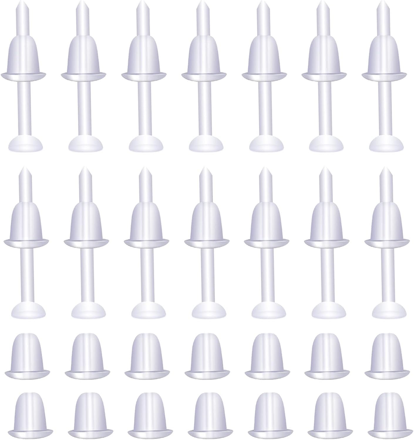100pairs Plastic Transparent Earrings, Earring Protectors Invisible ...