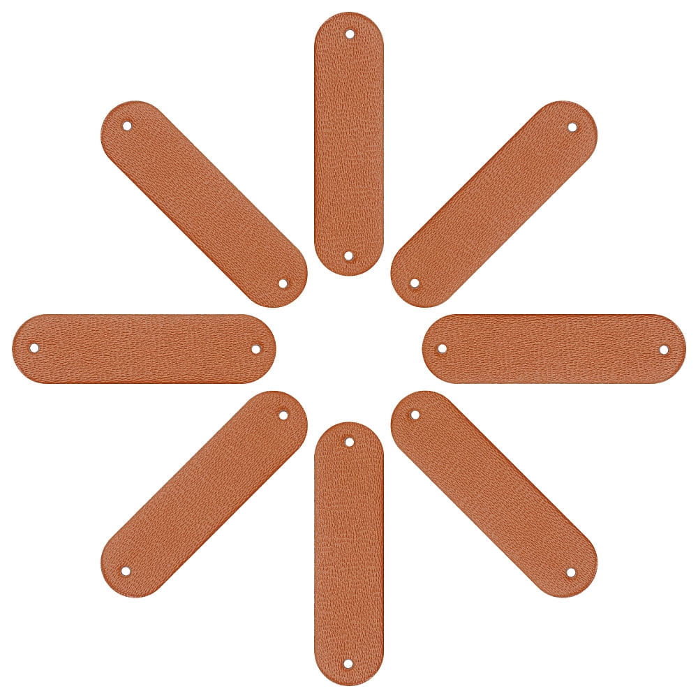 100pc 100Pcs Handmade Leather Labels Faux Leather Blank Tags with Holes ...