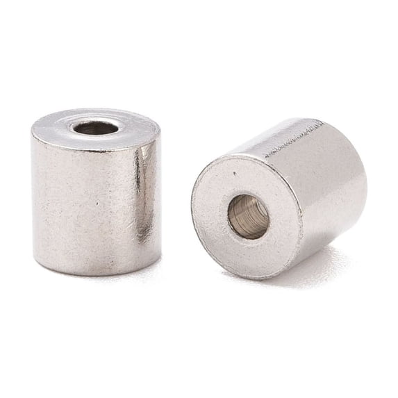 100pc 201 Stainless Steel Beads Column Stainless Steel Color 6x6mm Hole ...
