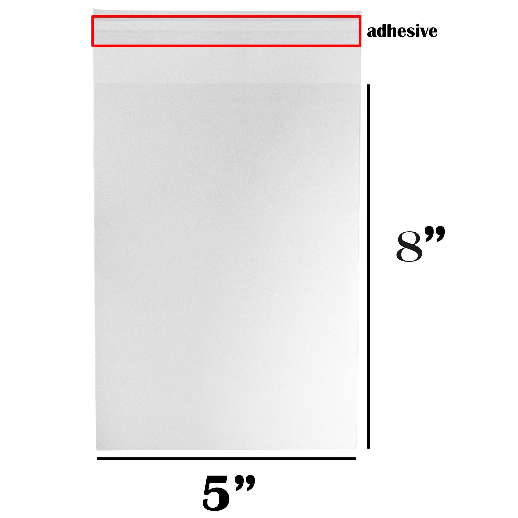 100pc 2Mil Clear Flat Re-Sealable Food Grade Cellophane OPP Bags for ...