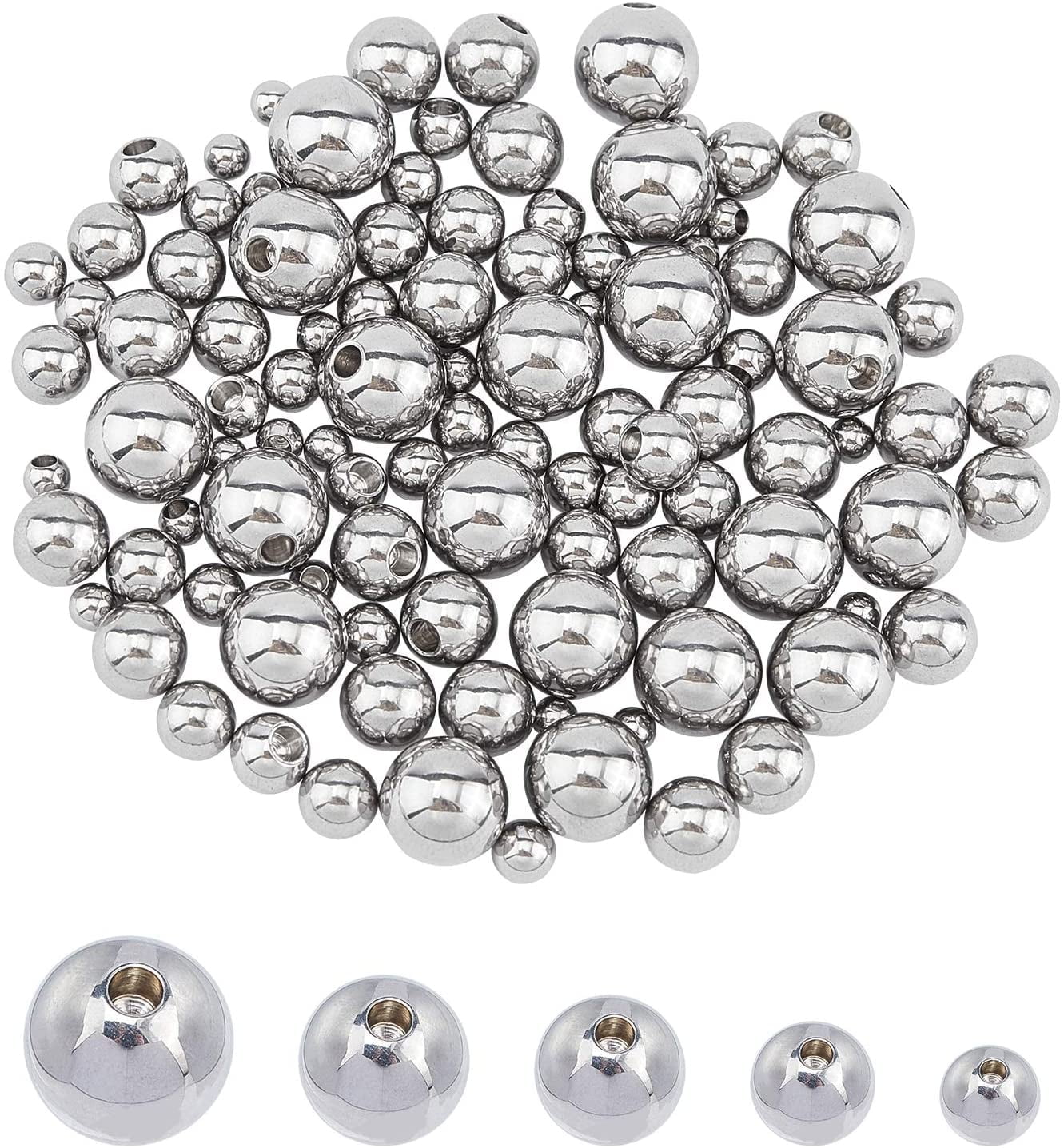 100pc 3/4/5/6/8mm Cord End Caps Stainless Steel Memory Wire End Caps ...