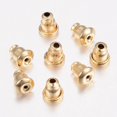 100pc 304 Stainless Steel Ear Nuts Earring Backs Real 18K Gold Plated 5 ...