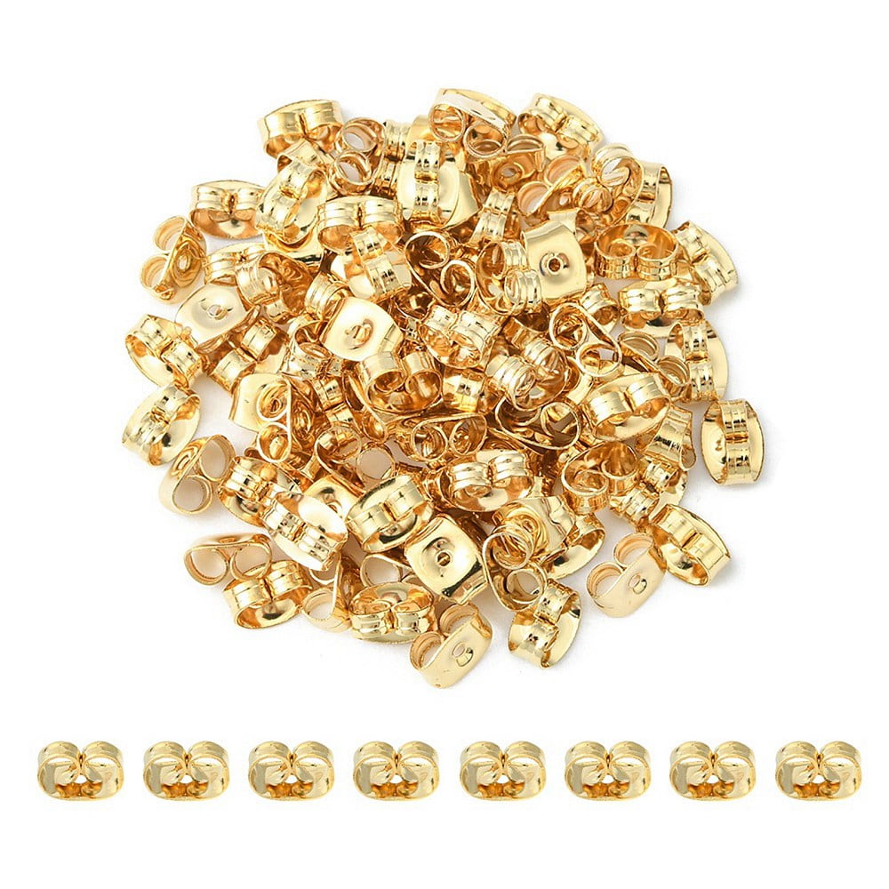 100pc 304 Stainless Steel Ear Nuts Friction Ear Nuts for Post Earrings ...