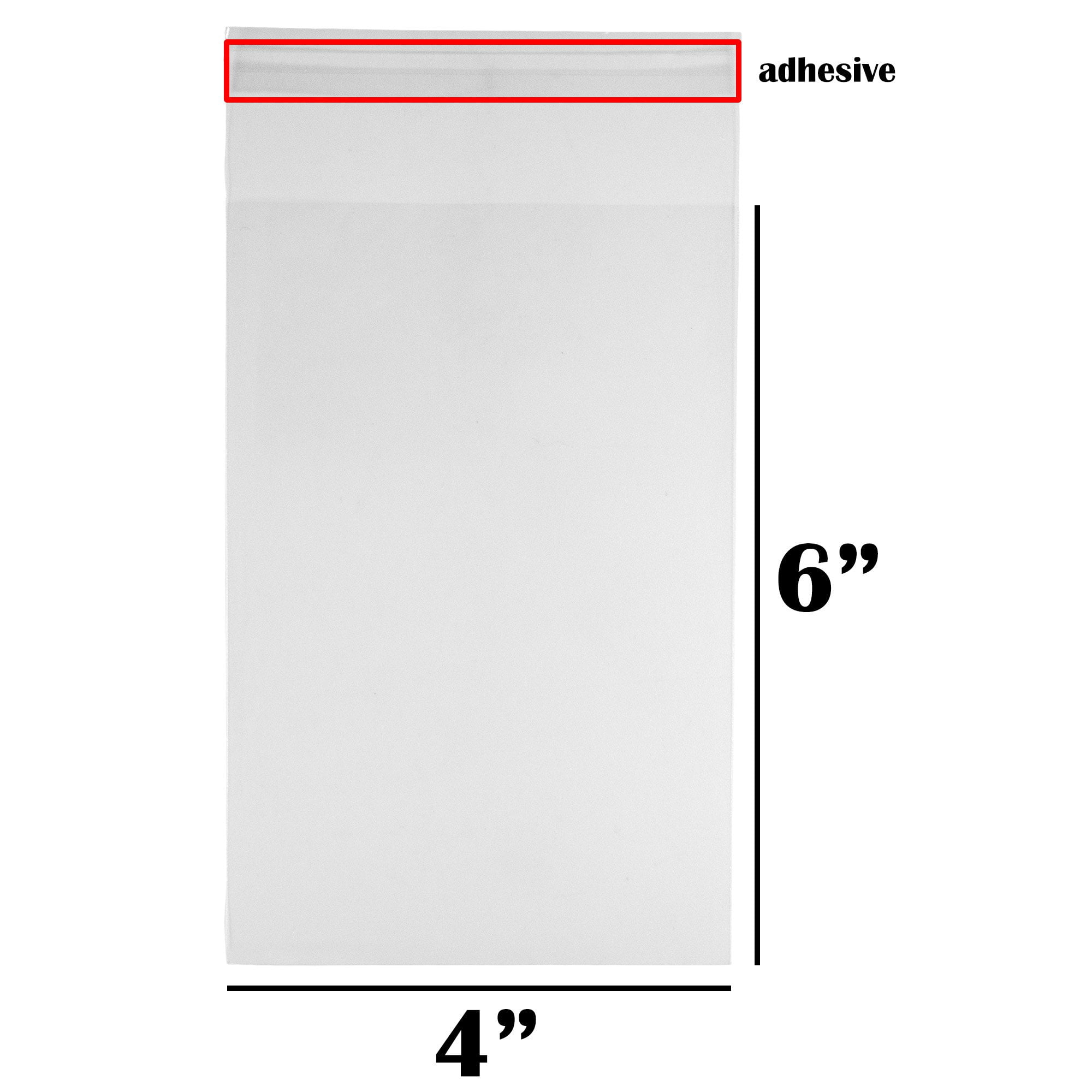 100pc 4" x 6" 2Mil Clear Flat Re-Sealable Food Grade Cellophane OPP ...