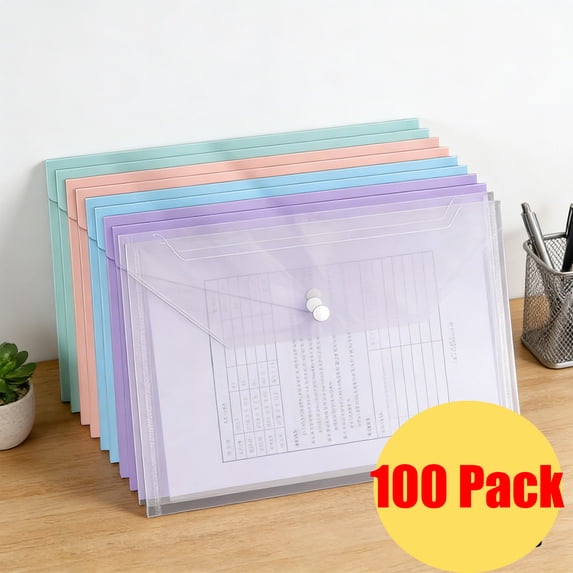 100pc A4 Clear File Folders for school students teachers Plastic ...