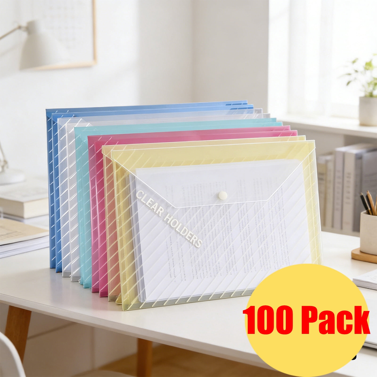 100pc A4 Clear File Folders for school students teachers Plastic ...