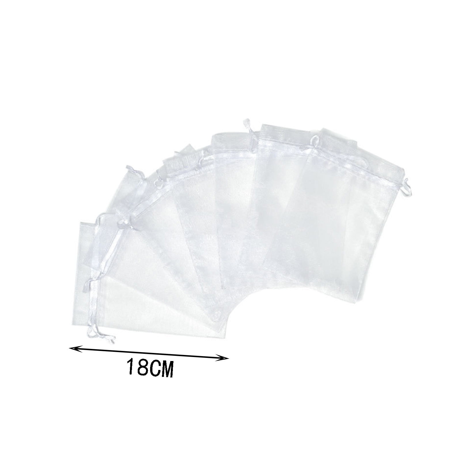 100pc Bird-Proof Fruit Protection Mesh Bags | Transparent Drawstring ...