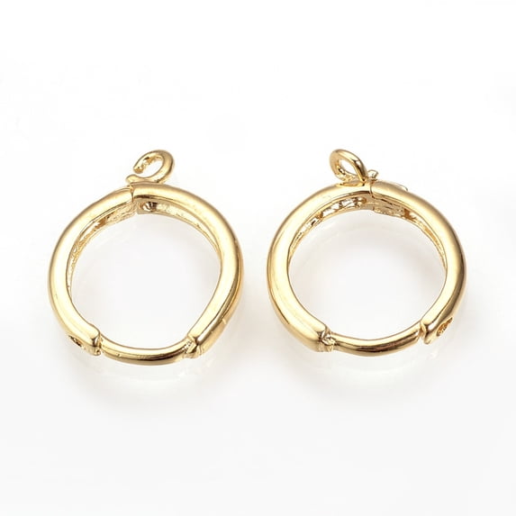 100pc Brass Huggie Hoop Earring Findings with Horizontal Loop Nickel ...