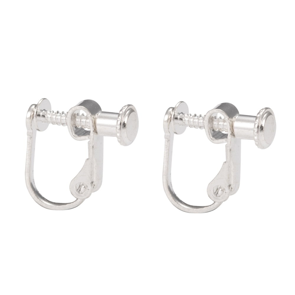 100pc Brass Screw On Clip-on Earring Findings Spiral Ear Clip For Non ...