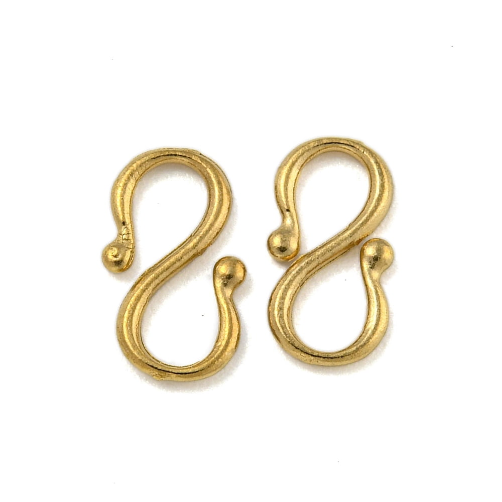 100pc Ion Plating(IP) 304 Stainless Steel S-Hook Clasps Real 18K Gold ...