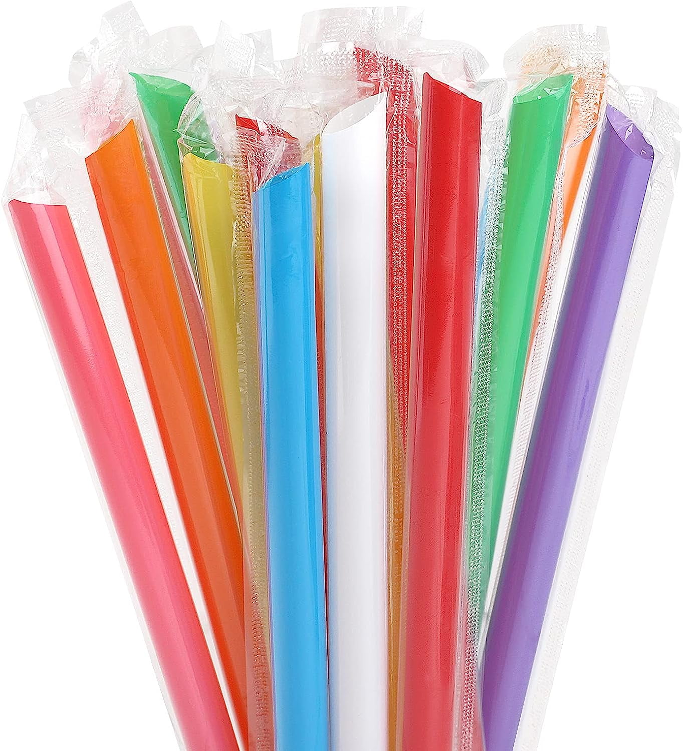 100pc Jumbo Drinking Straw Individually Wrapped 9.45 Inch Long Extra ...