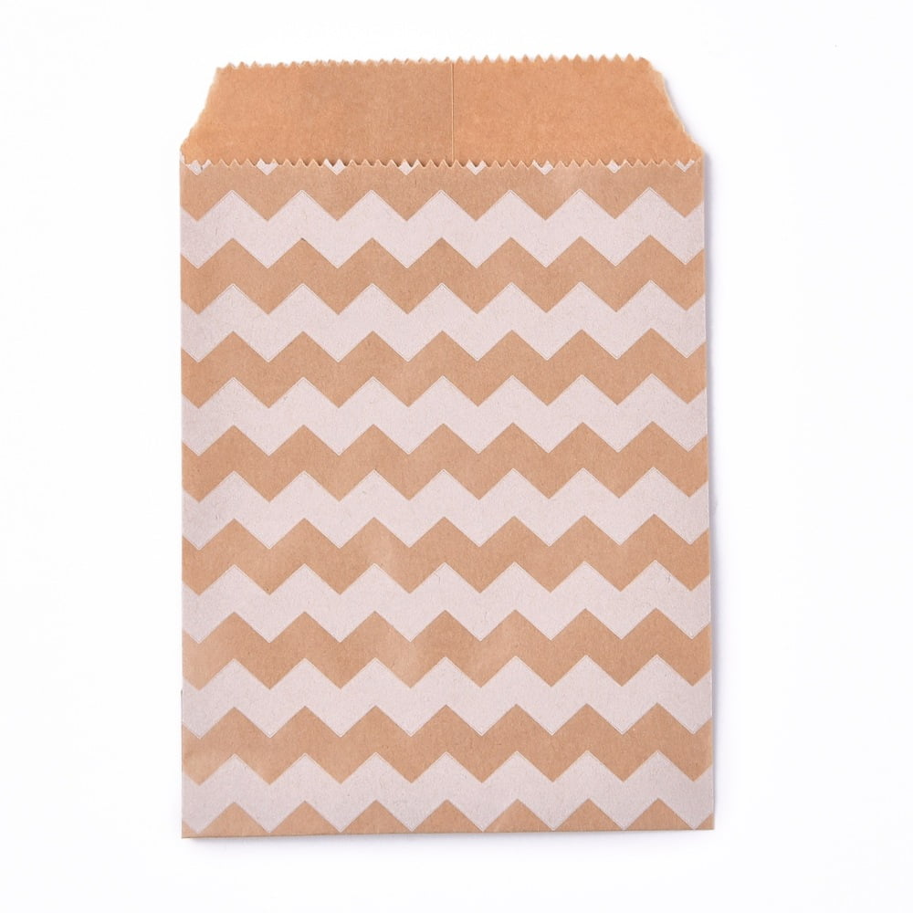 100pc Kraft Paper Bags No Handles Food Storage Bags BurlyWood Wave ...