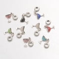 100pc Large Hole Alloy Glass Rhinestone European Dangle Charms Cocktail ...