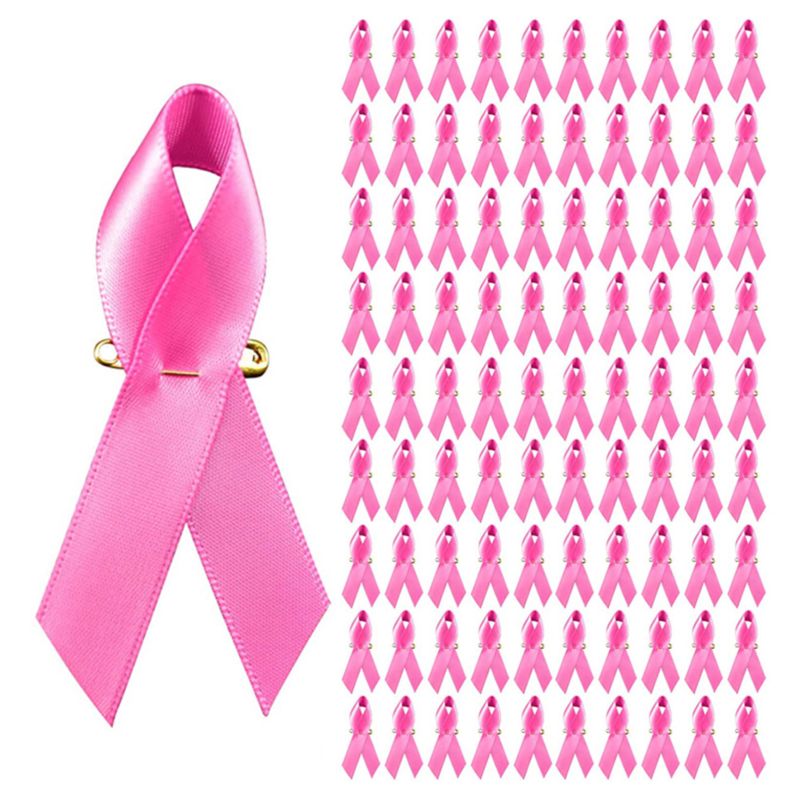 100pc Official Ribbon Brooches Pin Breast Cancers Awareness Lapel ...