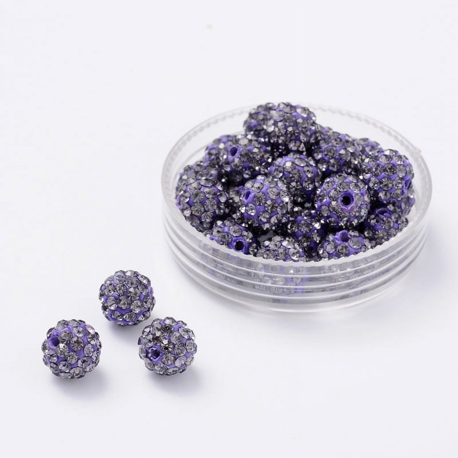 100pc Pave Disco Ball Beads Polymer Clay Rhinestone Beads Grade A Round ...