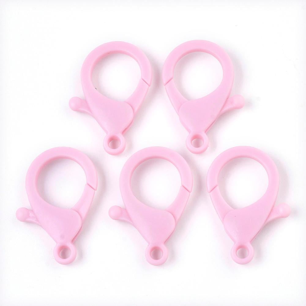 100pc Plastic Lobster Claw Clasps Pink 35x24.5x6mm Hole: 3mm - Walmart.com