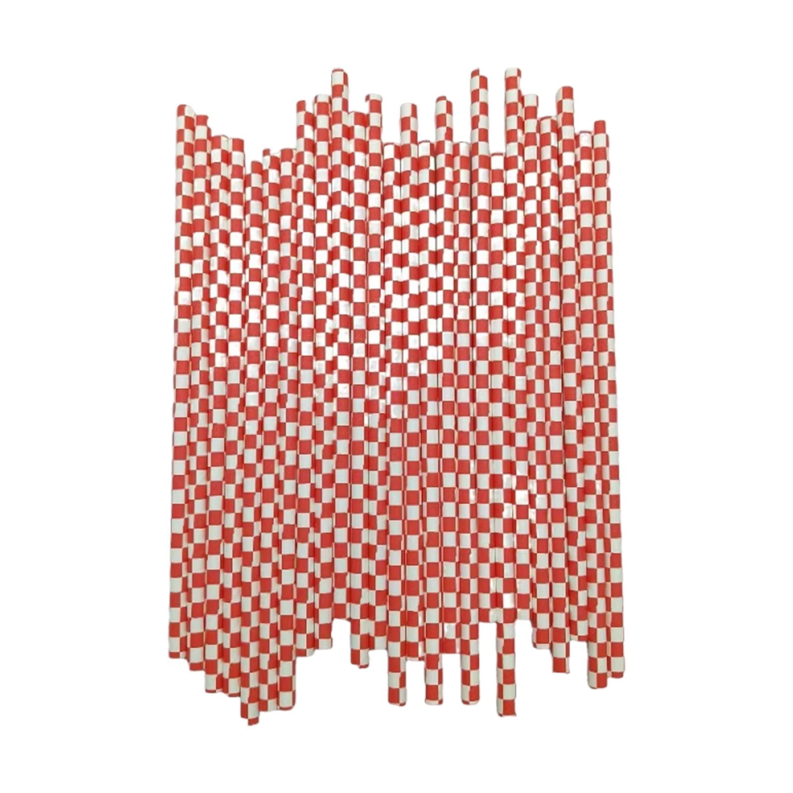 100pc Red Disposable Paper Straws | Eco-Friendly Kraft Paper | Straight ...