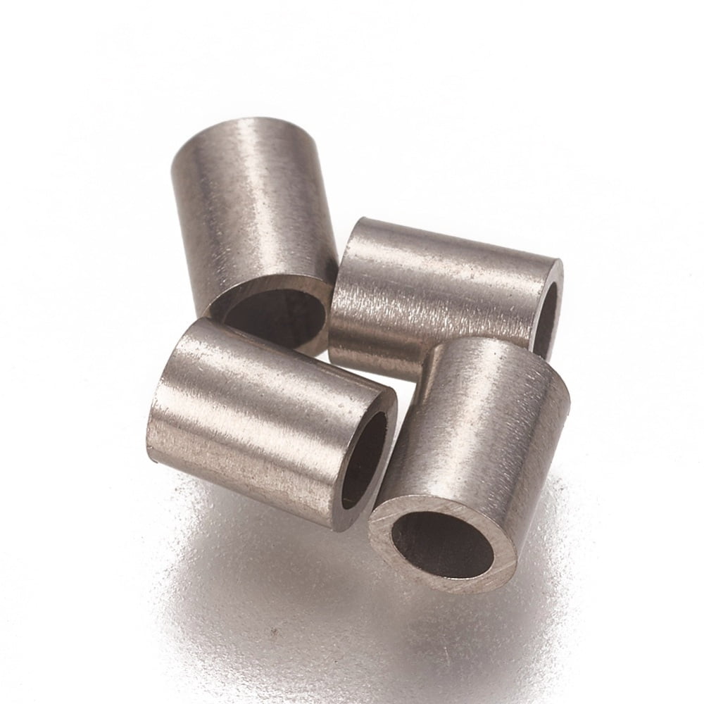 100pc Resistant 304 Stainless Steel Tube Beads Stainless Steel Color ...