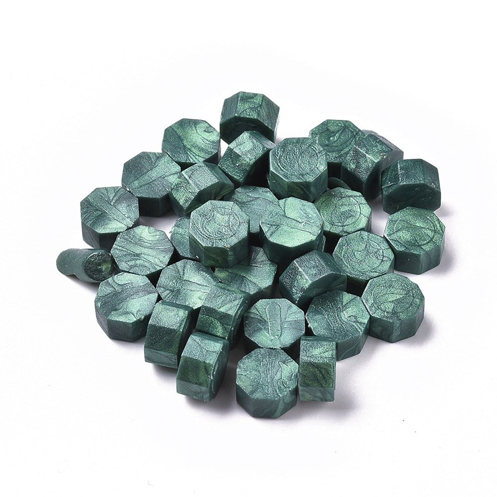 100pc Sealing Wax Particles for Retro Seal Stamp Octagon Teal 9mm DIY - Walmart.com
