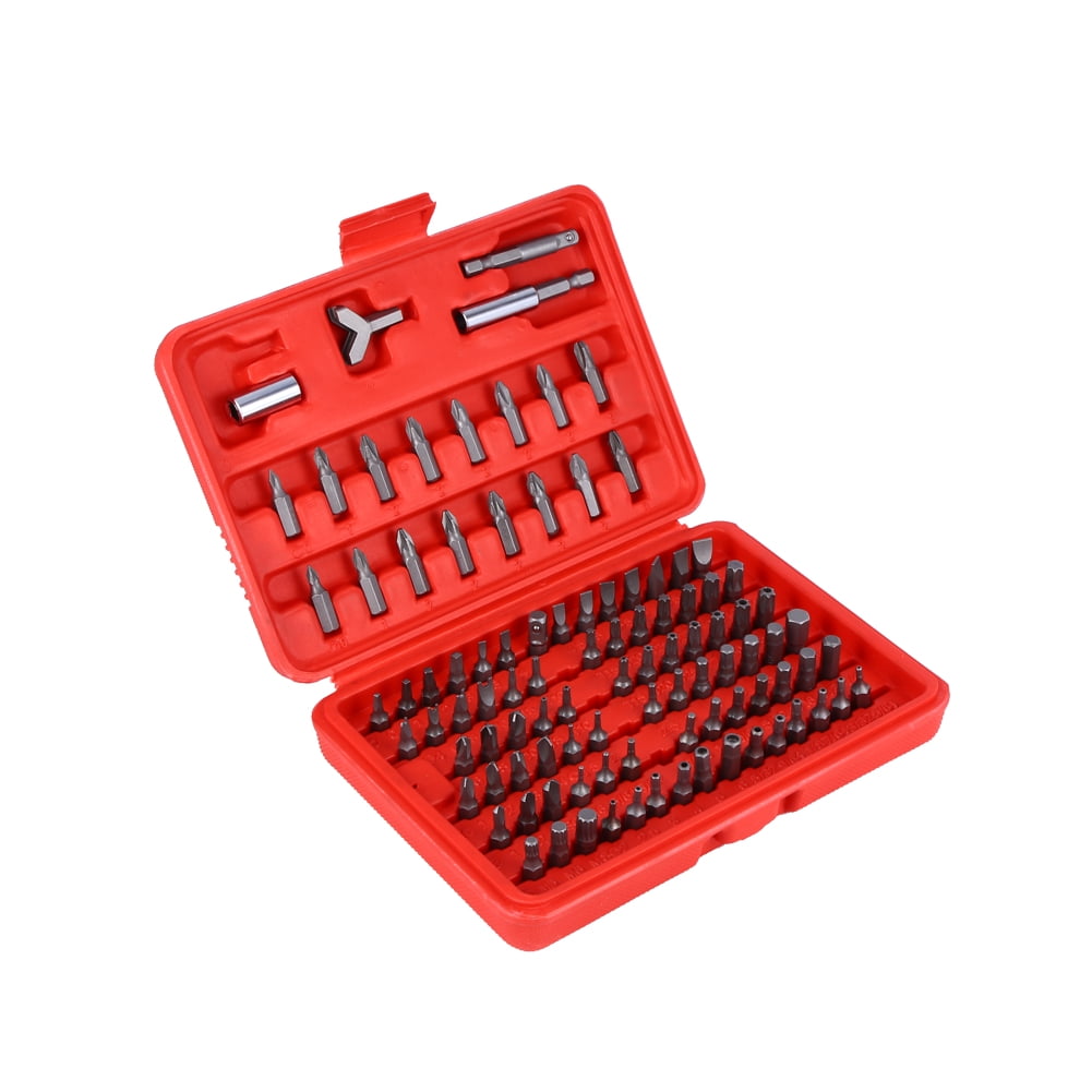100pc Security Bit Set / Metric & SAE Tamper Proof Torx Star Hex Key Screwdriver - Walmart.com