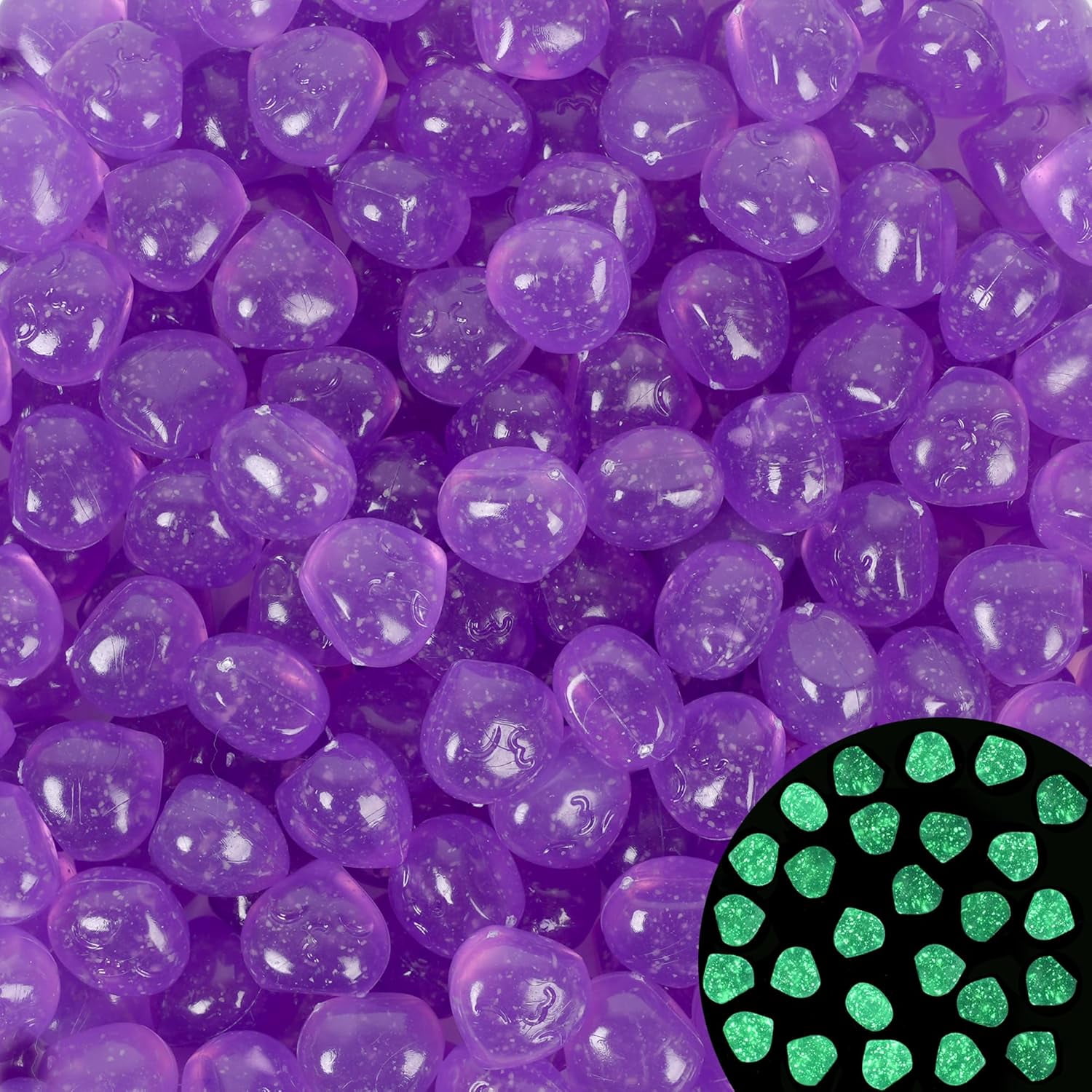 100pc Sparkling Luminous Stones Glowing Rocks for Aquarium Bling Glow ...