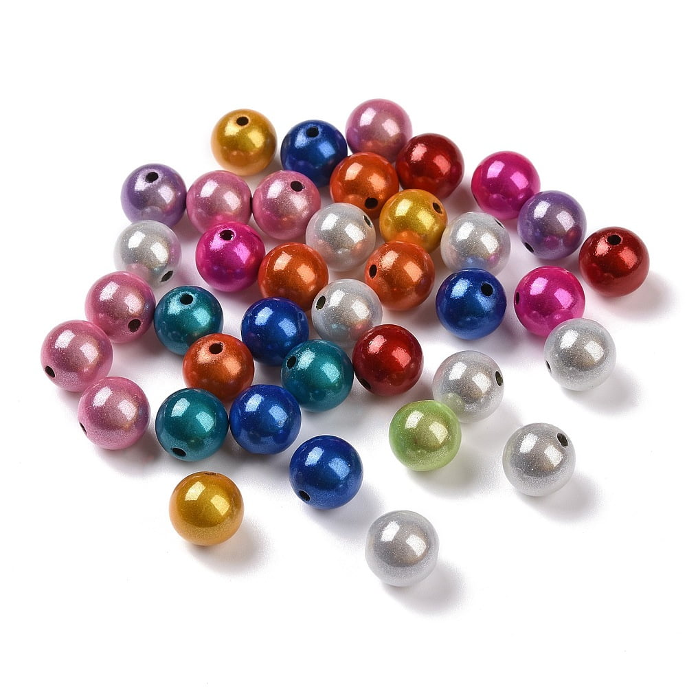 100pc Spray Painted Acrylic Beads Miracle Beads Round Bead in Bead ...