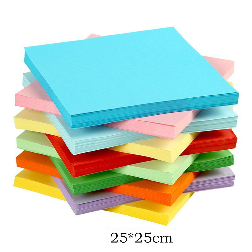 100pc Square Origami Paper Set in 10 Vibrant Colors for Unique Artwork ...