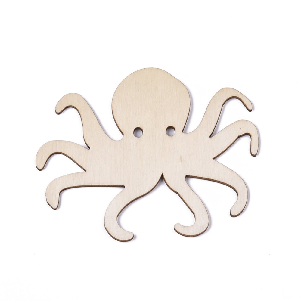 100pc Squid Shape Unfinished Wood Cutouts Laser Cut Wood Shapes for ...