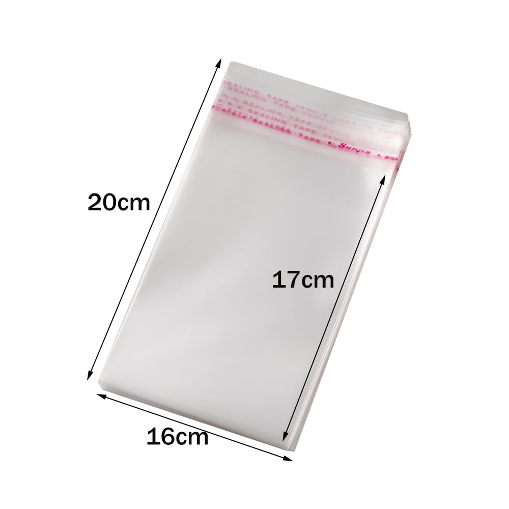 100pc Transparent Plastic Bag Small Self Sealing Cellophane Sachet ...