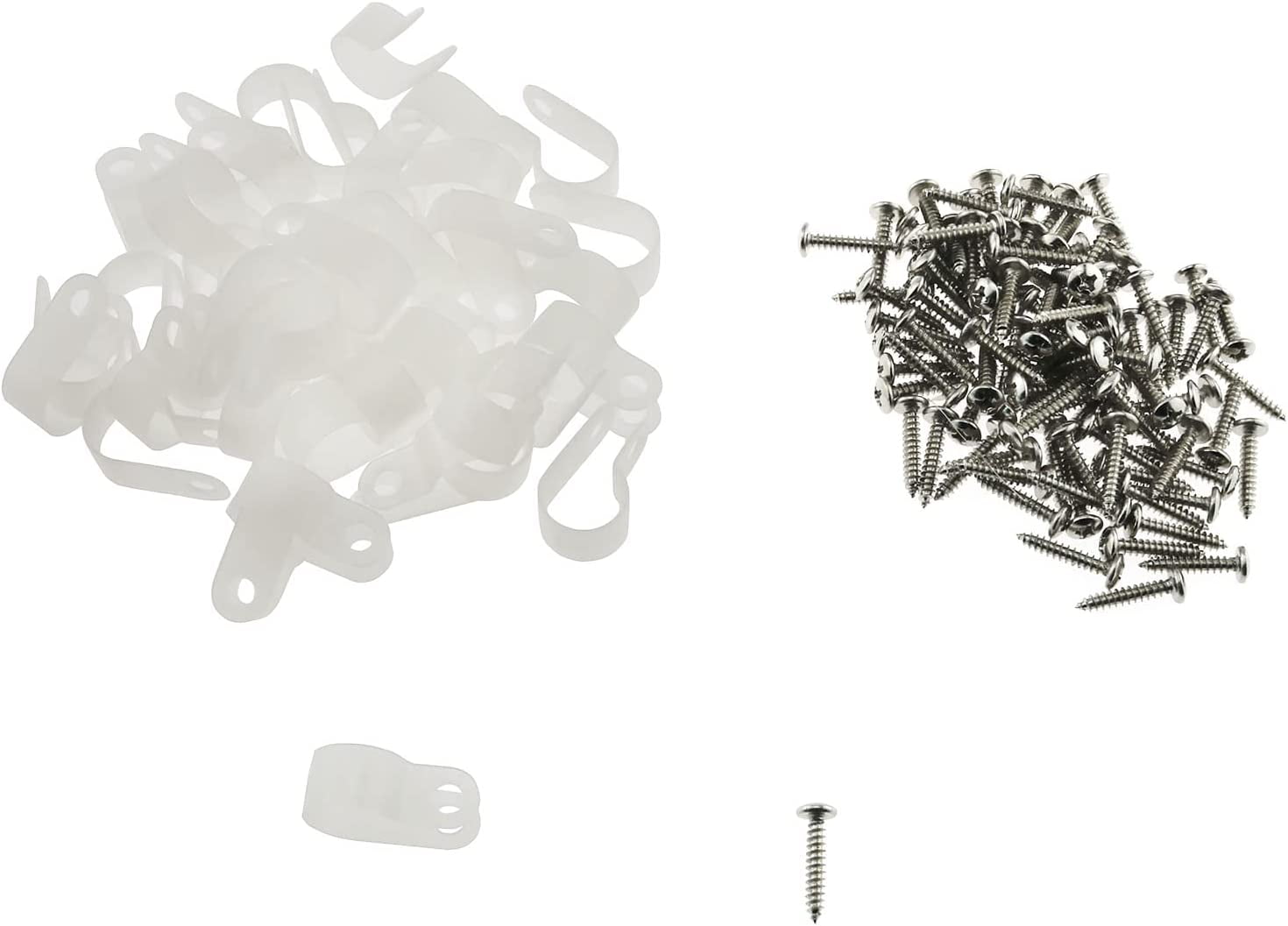 100pcs 1/2 inch (13.2mm) R-Type Cable Clip Nylon Wire Clamp Cable ...