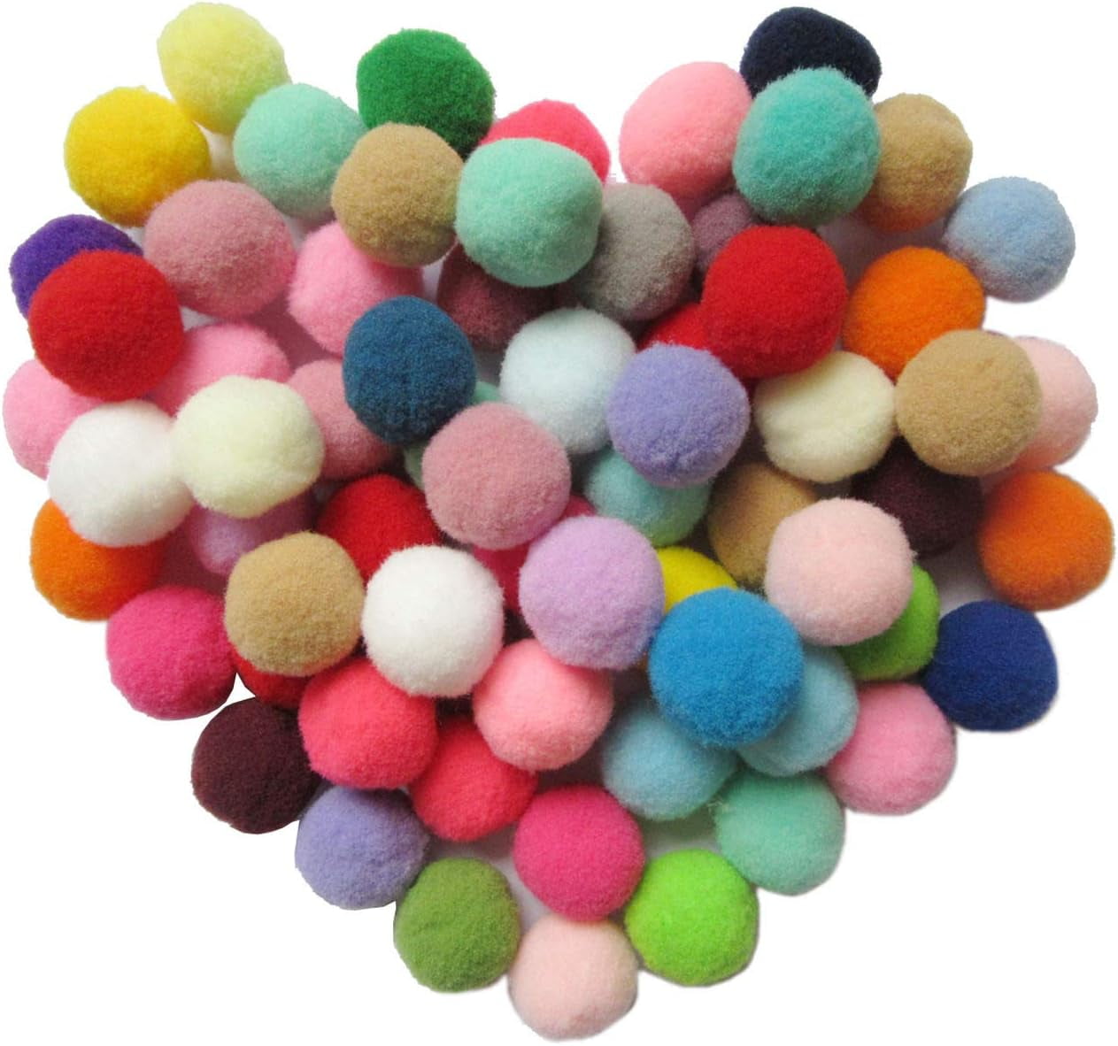 100pcs 1 inch Craft Pom Poms Balls for Hobby Supplies and DIY Creative ...