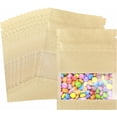 100pcs 100 Pack Clear Window Brown Kraft Paper for Zip Seed Packets ...
