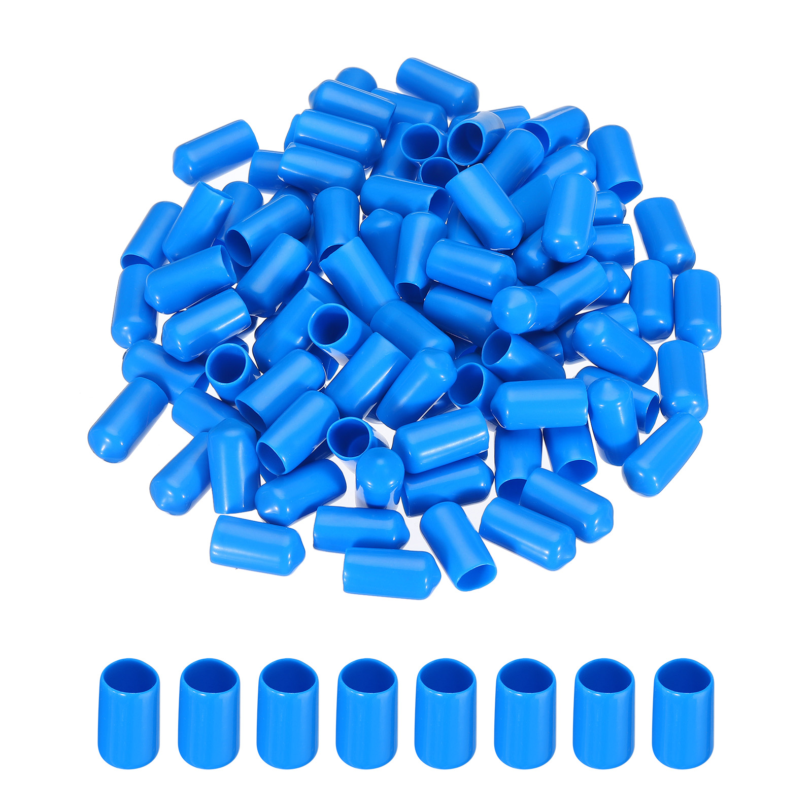 100pcs 10mm(3/8") Rubber End Caps Cover PVC Vinyl Screw Thread ...