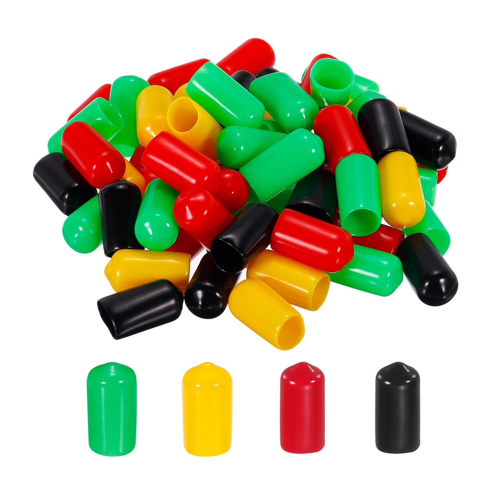 100pcs 10mm Rubber End Caps Cover Assortment PVC Vinyl Screw Thread ...