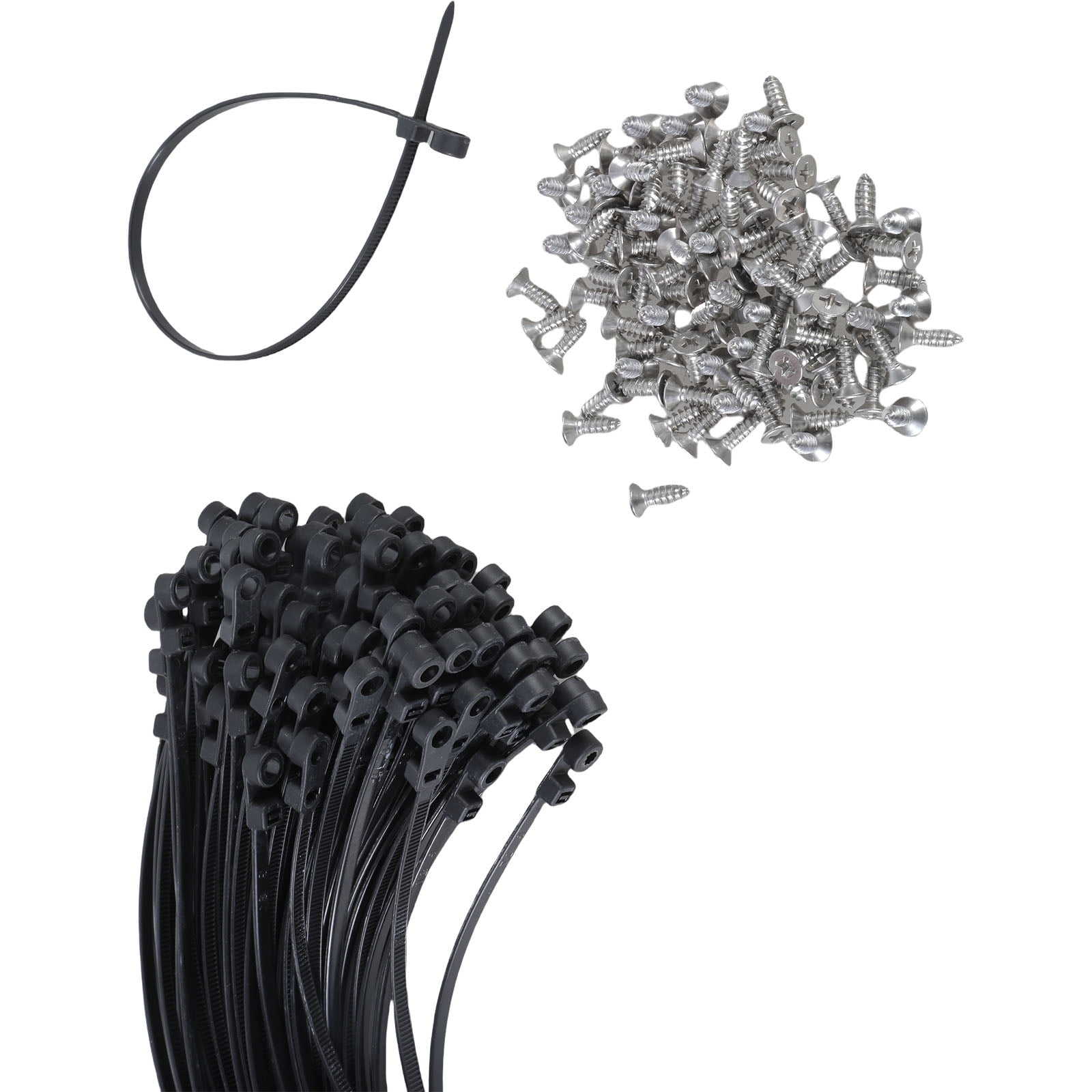 100pcs 12 inches Black Ties Cable Ties with Screw Mounting Hole Nylon ...