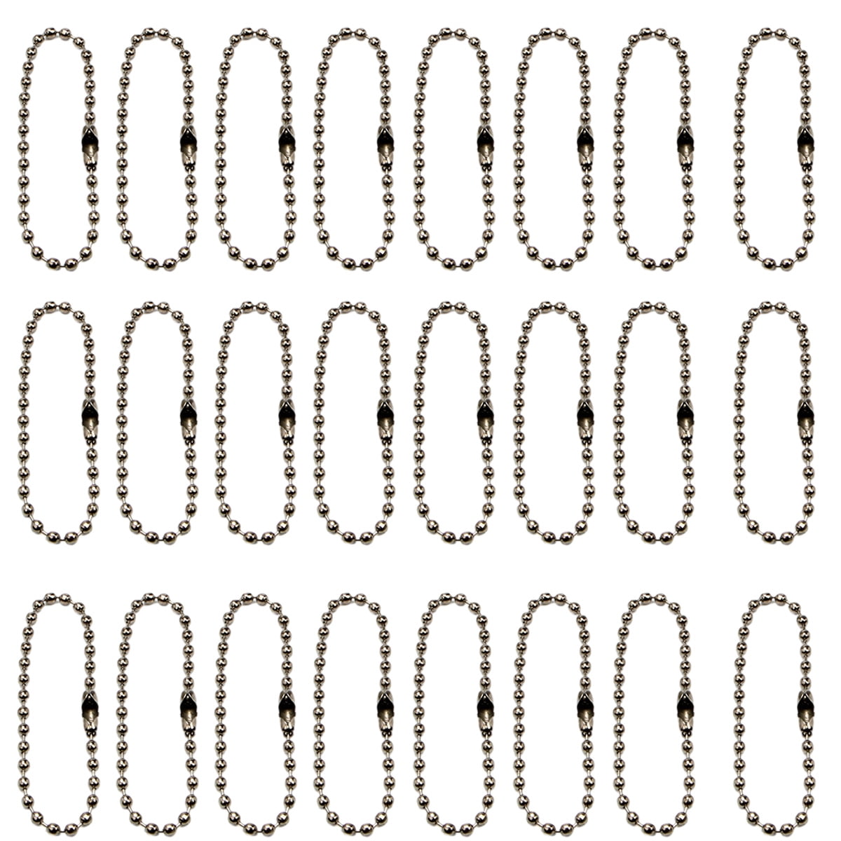 100pcs 12cm Bead Chains Connector Clasp, Ball Chain Keychain Tag Key ...
